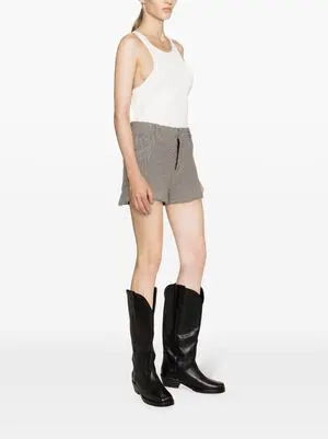 IRO PARIS Belted Textured Shorts - Gray