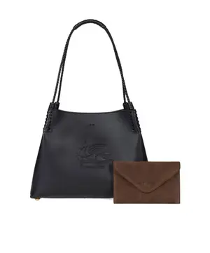Etro Libra Pegaso Patch Small Tote Bag - Black