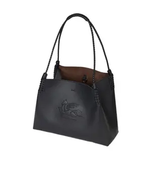 Etro Libra Pegaso Patch Small Tote Bag - Black