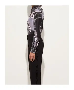 Emilio Pucci Orchidee Printed Long Sleeve Shirt - Black