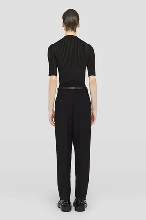 JIL SANDER V-neck Ribbed Knit Top