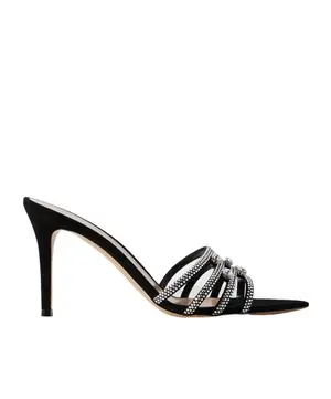 GIANVITO ROSSI Crystal-embellished Suede Stiletto Sandals