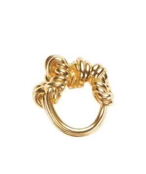 Bottega Veneta Knot Ring In Gold And Silver Plated Metal - Yellow