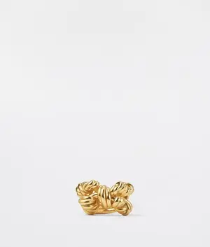 Bottega Veneta Knot Ring In Gold And Silver Plated Metal