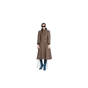 Balenciaga Houndstooth Button Coat With Drawstring Hood