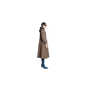 Balenciaga Houndstooth Button Coat With Drawstring Hood