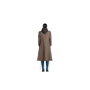Balenciaga Houndstooth Button Coat With Drawstring Hood