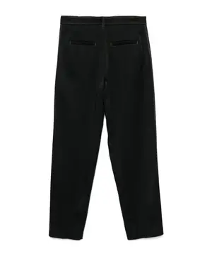 Brunello Cucinelli Satin Trousers With Stitching Detail - Black