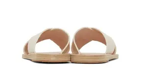 ANCIENT GREEK SANDALS Thais Flat Leather Sandals - White