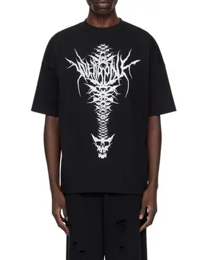 We11Done Skull Pattern T-shirt - Black