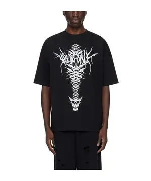 We11Done Skull Pattern T-shirt - Black