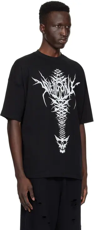 We11Done Skull Pattern T-shirt - Black