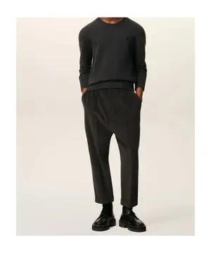 AMI Paris Pleated Cuffed Trousers - Anthracite