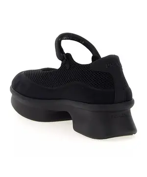 Prada Round-toe Mesh Ballerinas With Adjustable Strap