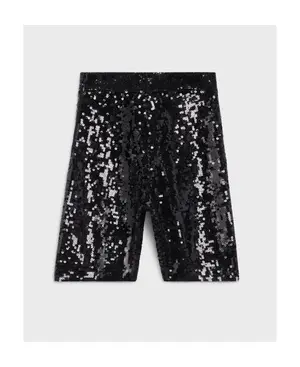 Celine Embroidered Sequined Cycling Shorts
