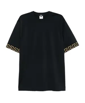 Versace Greca-trim Crewneck T-shirt - Black