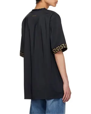 Versace Greca-trim Crewneck T-shirt - Black