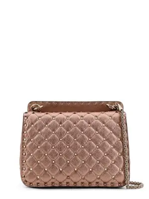Valentino Garavani Rockstud Spike Foldover Top Shoulder Bag - Brown