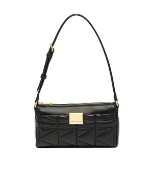 Karl Lagerfeld Quilted Logo Shoulder Bag - Black