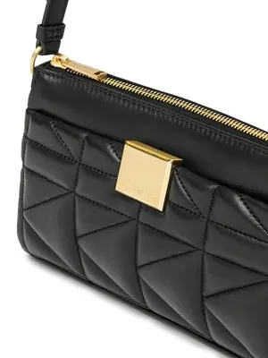 Karl Lagerfeld Quilted Logo Shoulder Bag - Black