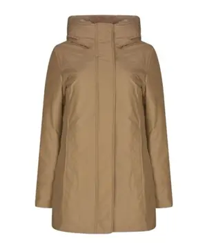 Woolrich Logo-patch Zip-up Padded Hooded Coat