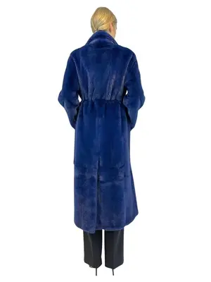 LISKA Long Sleeve Fur Coat
