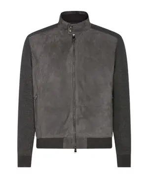 Canali Suede Wool Zipper Jacket
