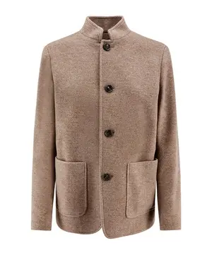 LORO PIANA Loro Piana Button-Up Coat With Stand Collar