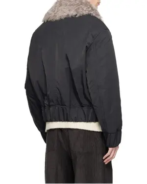 AMI Paris Faux Fur-trimmed Bomber Jacket