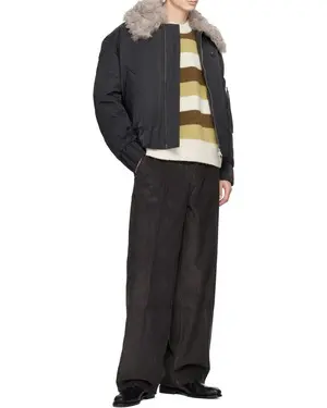 AMI Paris Faux Fur-trimmed Bomber Jacket