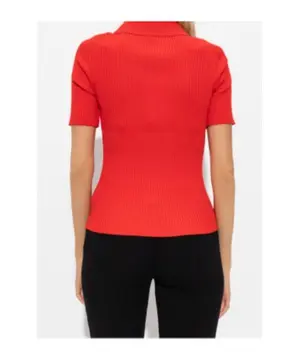 COURREGES Short Sleeve Knitted Polo Shirt
