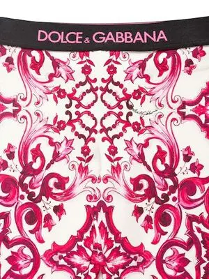 Dolce & Gabbana Majolica Printed Cotton Leggings