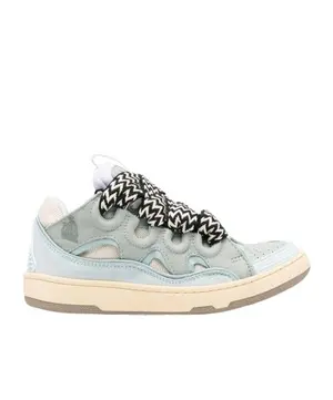 LANVIN Curb Round Toe Lace-up Sneakers - Gray