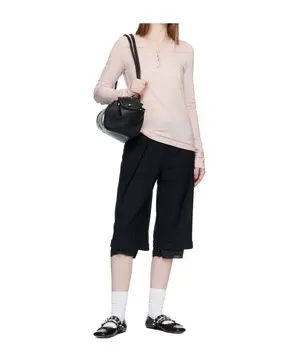 OPEN YY Wrap Over Layered Bermuda Shorts