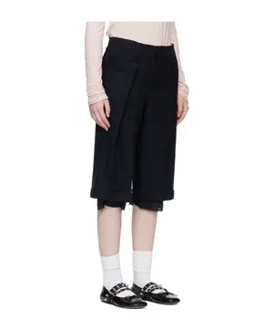 OPEN YY Wrap Over Layered Bermuda Shorts