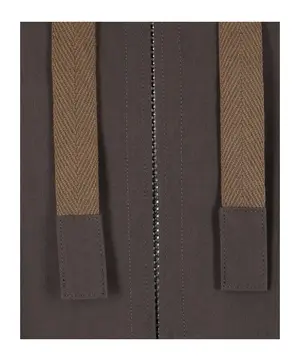 Sacai Weathercloth Blouson With High Neck And Zipper Closure - Brown