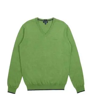 Emporio Armani V-neck Pullover With Ribbed Hem And Elbow Patches