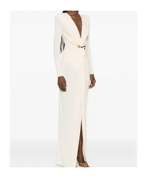 Elisabetta Franchi Draped Knot Long Dress