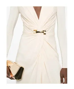 Elisabetta Franchi Draped Knot Long Dress