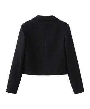 Marissa Chiara Long-sleeved Jacket With Lapel Collar And Front Pockets