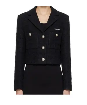 Marissa Chiara Long-sleeved Jacket With Lapel Collar And Front Pockets