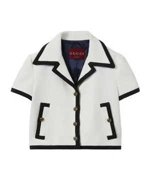 GUCCI Gucci Short-Sleeved Tweed Jacket With Black Trim