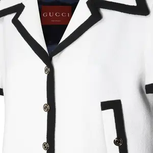 Gucci Short-sleeved Tweed Jacket With Black Trim