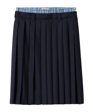Miu Miu Pleated Batavia Midi Skirt