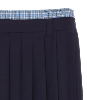 Miu Miu Pleated Batavia Midi Skirt