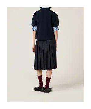Miu Miu Pleated Batavia Midi Skirt