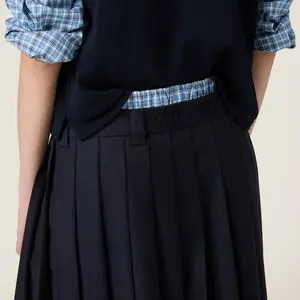 Miu Miu Pleated Batavia Midi Skirt