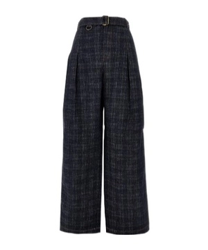Burberry Wide-leg Checked Belted Trousers - No
