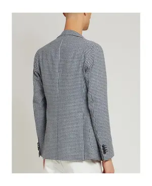 Tagliatore Checked Blazer With Notch Lapel - Blue