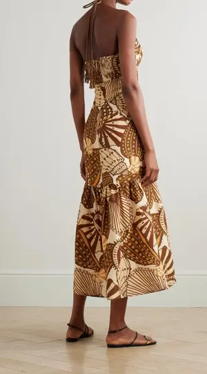 Farm Rio Halter Neck Maxi Dress With Graphic Print